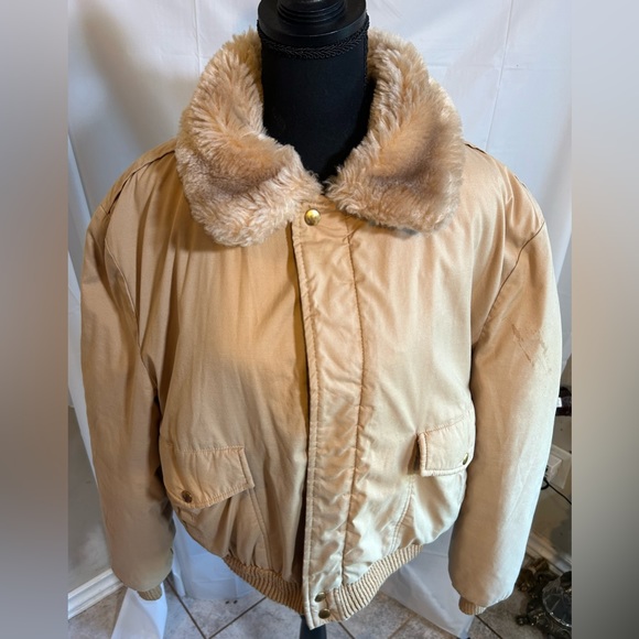 jcpenney | Jackets & Coats | Vintage Jc Penney Tan Fur Collar Puffer ...